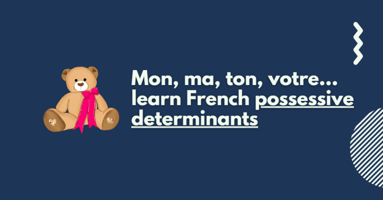 Mon, ma, ton, votre... learn the possessive determinants.